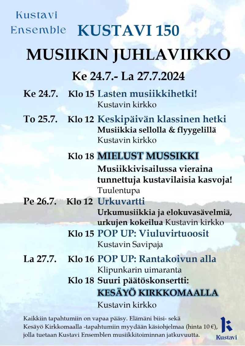 Kustavi 150 - MUSIIKIN JUHLAVIIKKO - Kustavin kunta